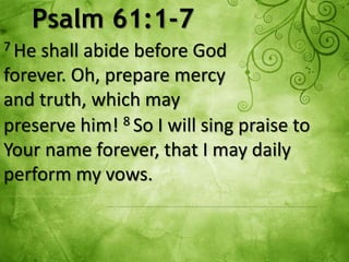 Psalm 61 heritage and inheritance | PPT