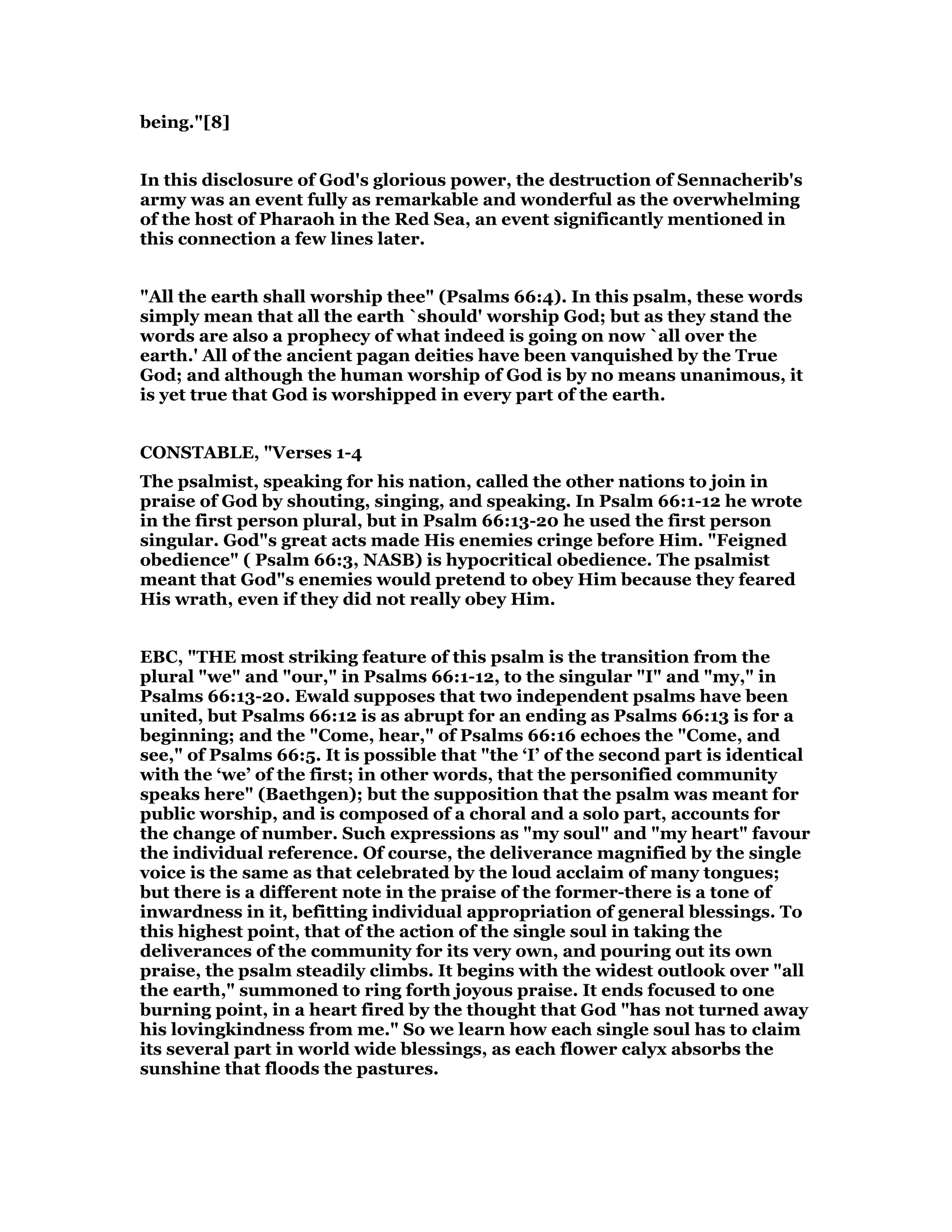 Psalm 66 commentary | PDF