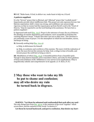 Psalm 70 commentary | PDF