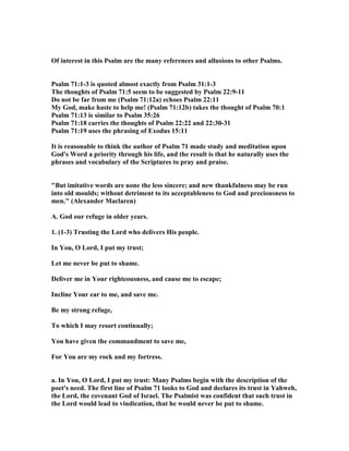 Psalm 71 commentary | PDF