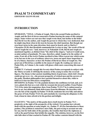 Psalm 73 commentary | PDF
