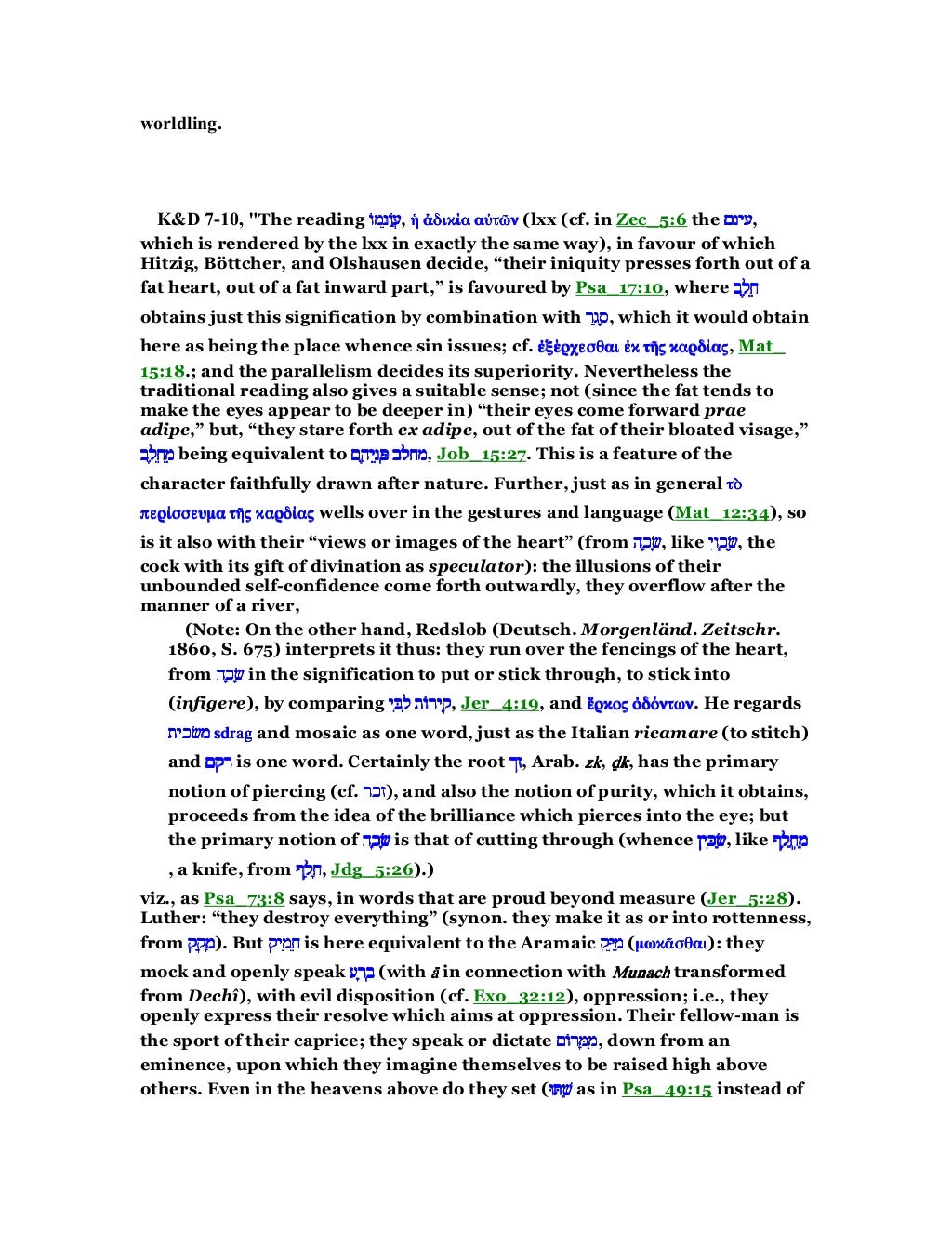 Psalm 73 Commentary Psalm 73 Commentary
