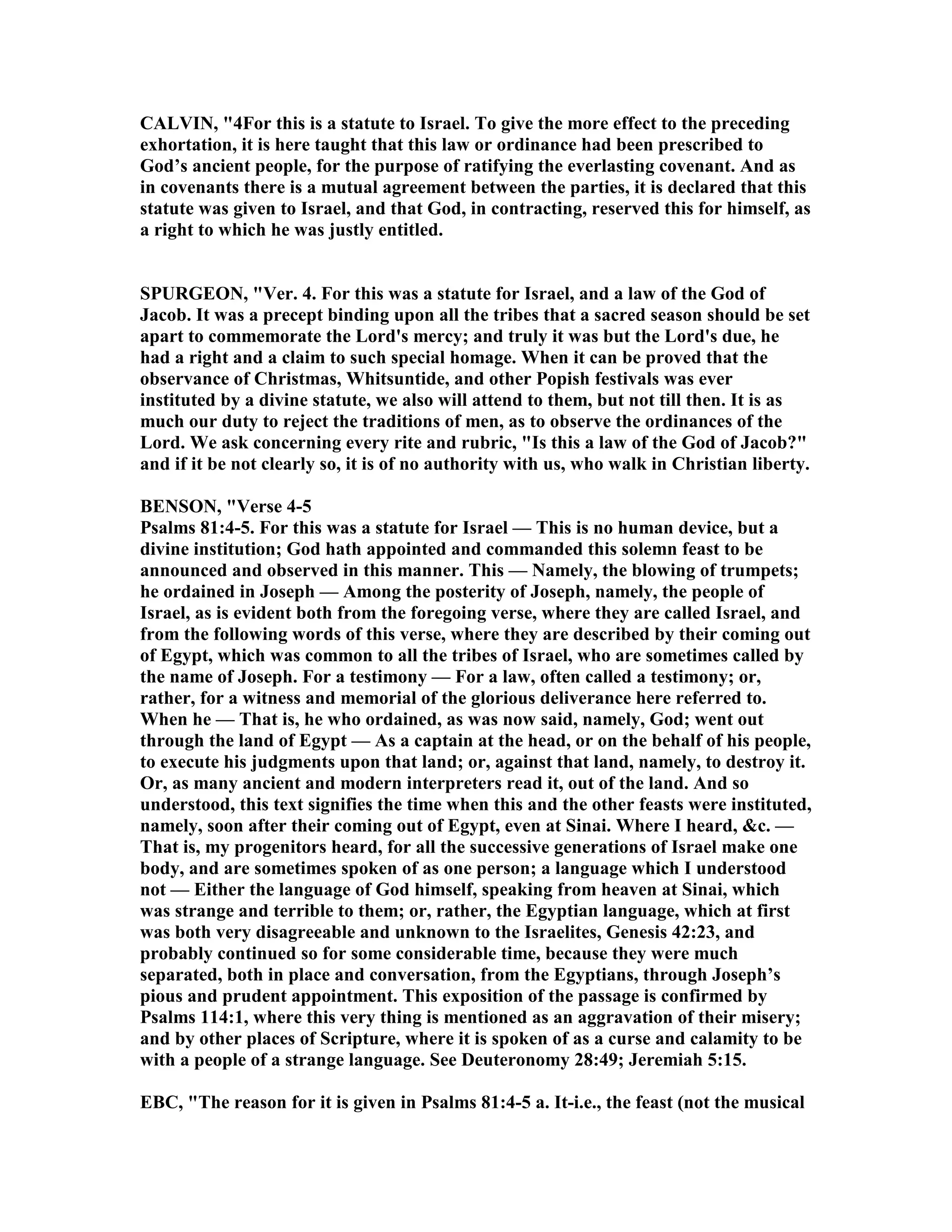Psalm 81 commentary | PDF