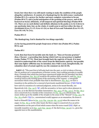 Psalm 85 commentary | PDF