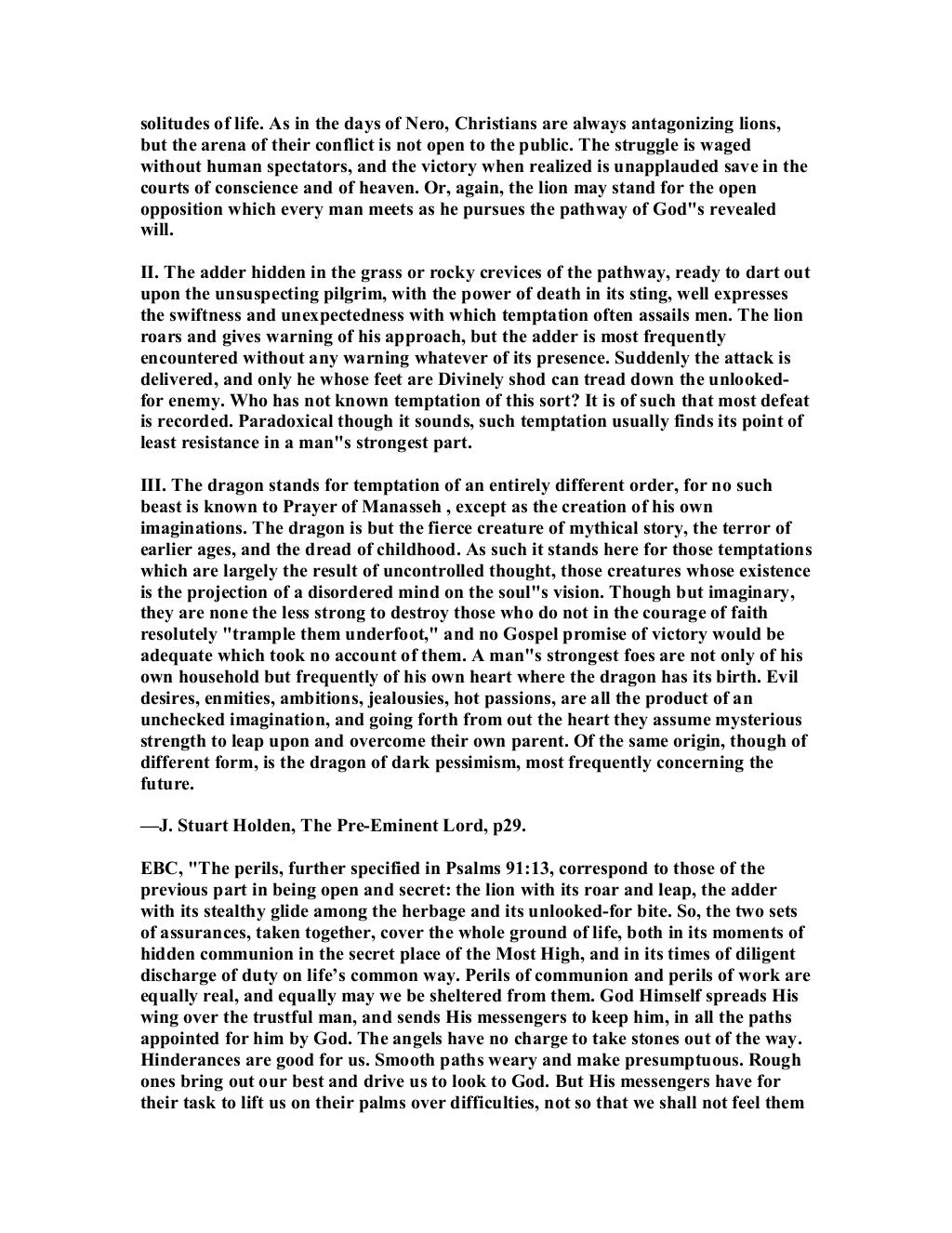 Psalm 91 Commentary Psalm 91 Commentary