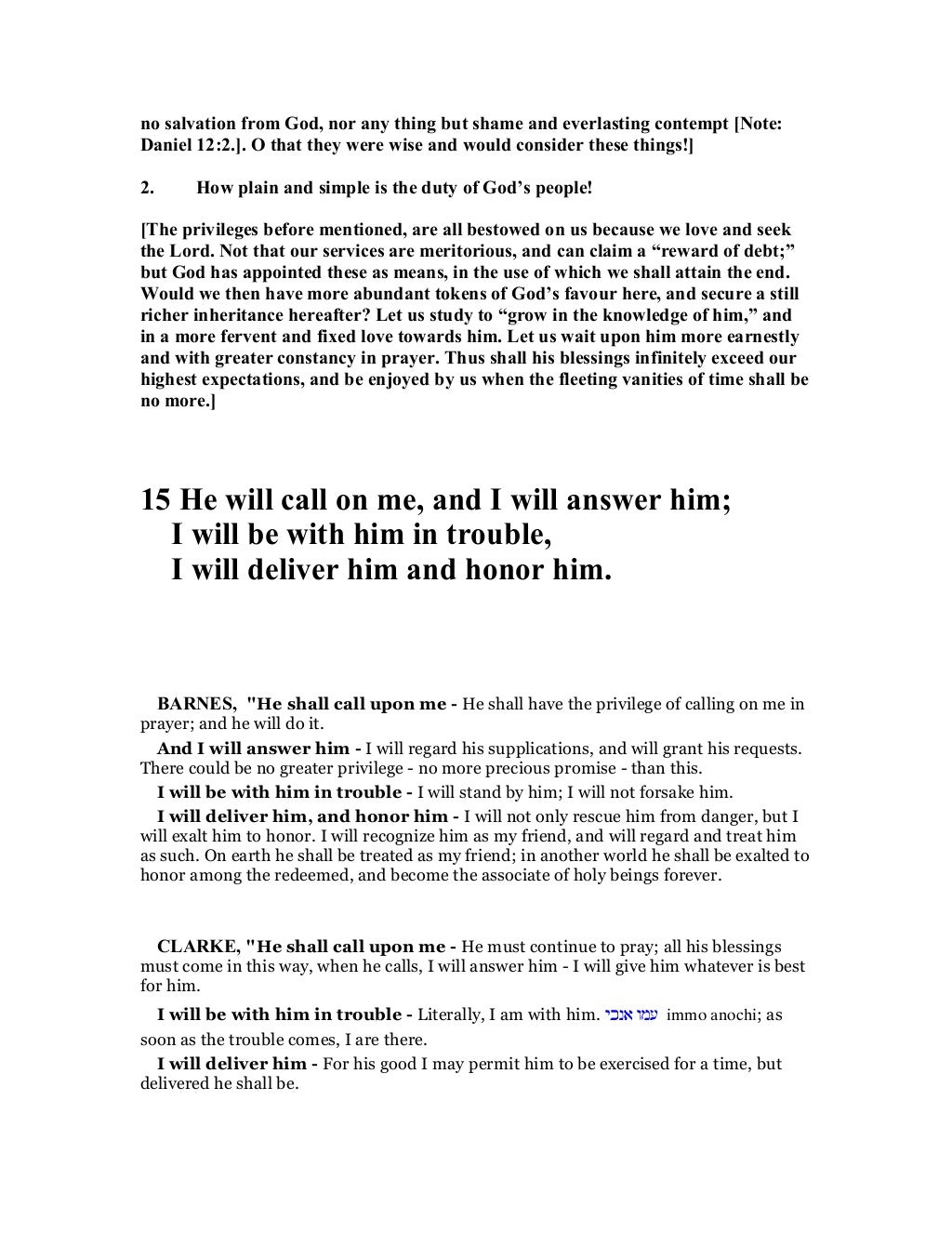 Psalm 91 Commentary Psalm 91 Commentary