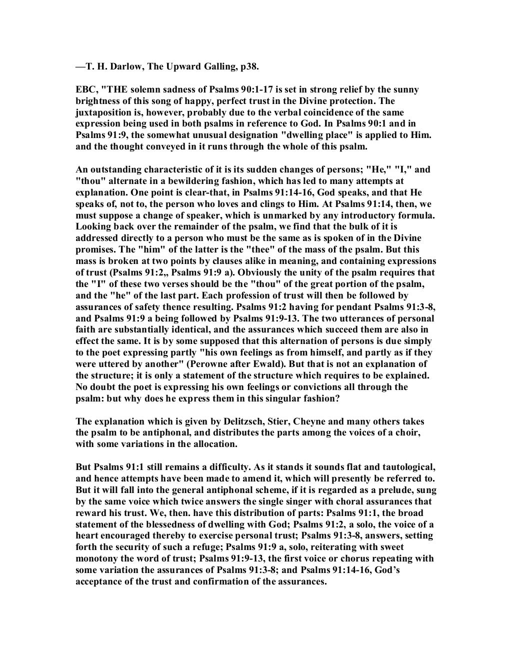 Psalm 91 Commentary Psalm 91 Commentary