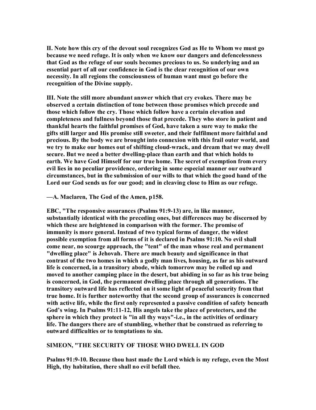 Psalm 91 Commentary Psalm 91 Commentary