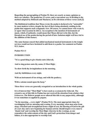 Psalm 92 commentary | PDF
