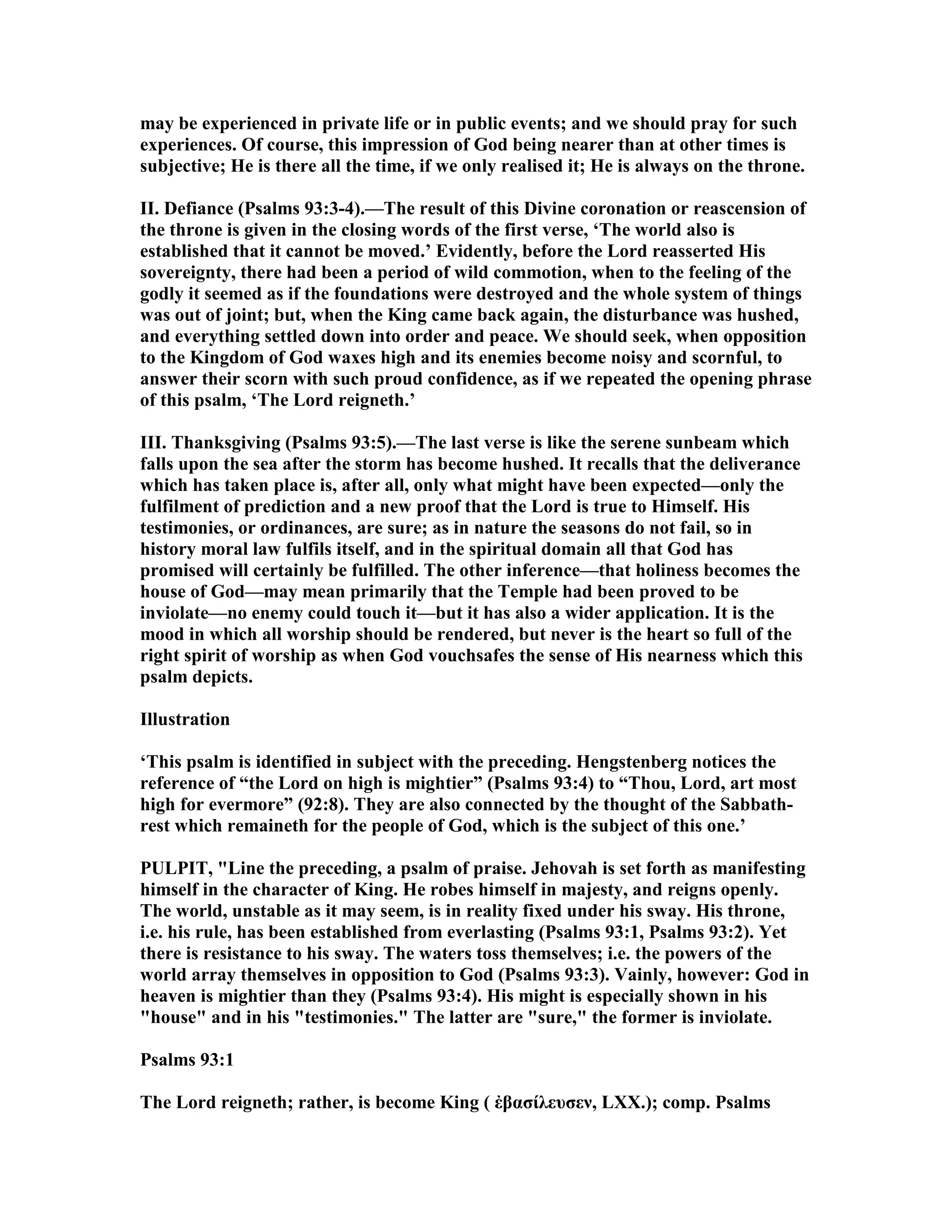 Psalm 93 commentary | PDF