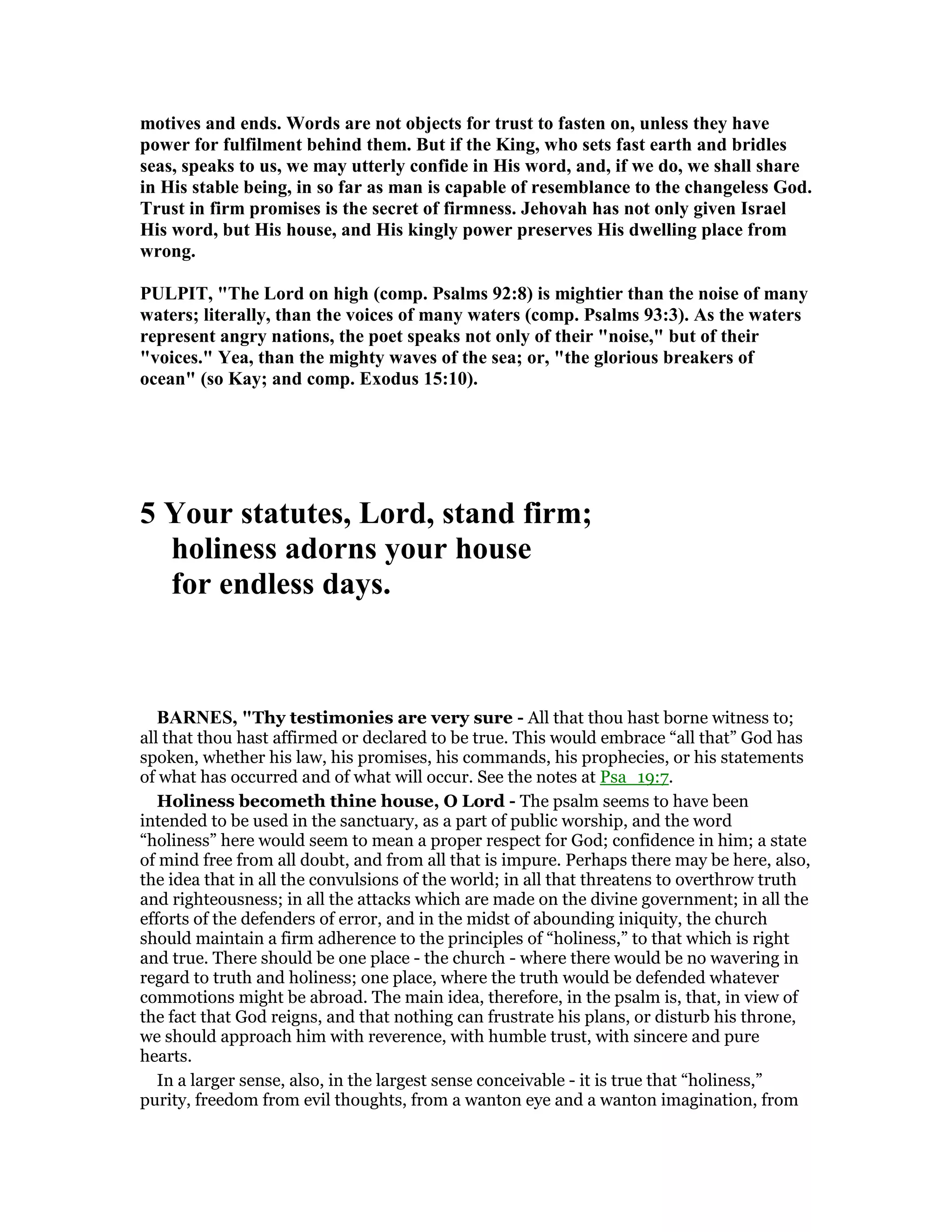 Psalm 93 commentary | PDF