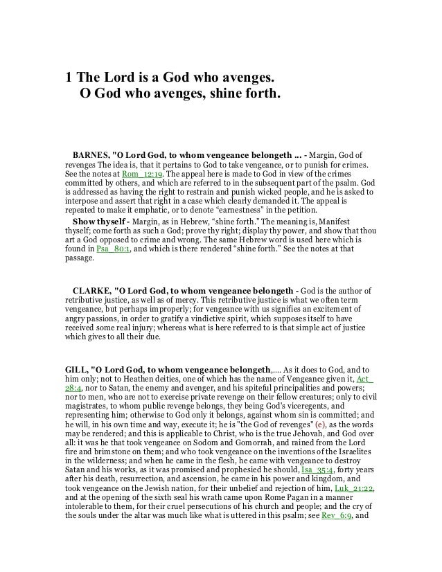 Psalm 94 Commentary Psalm 94 Commentary