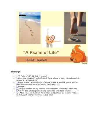 Psalm of life.summary | PDF