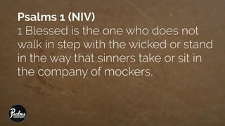 Psalms 1 - Following the Path of Righteousness | PDF