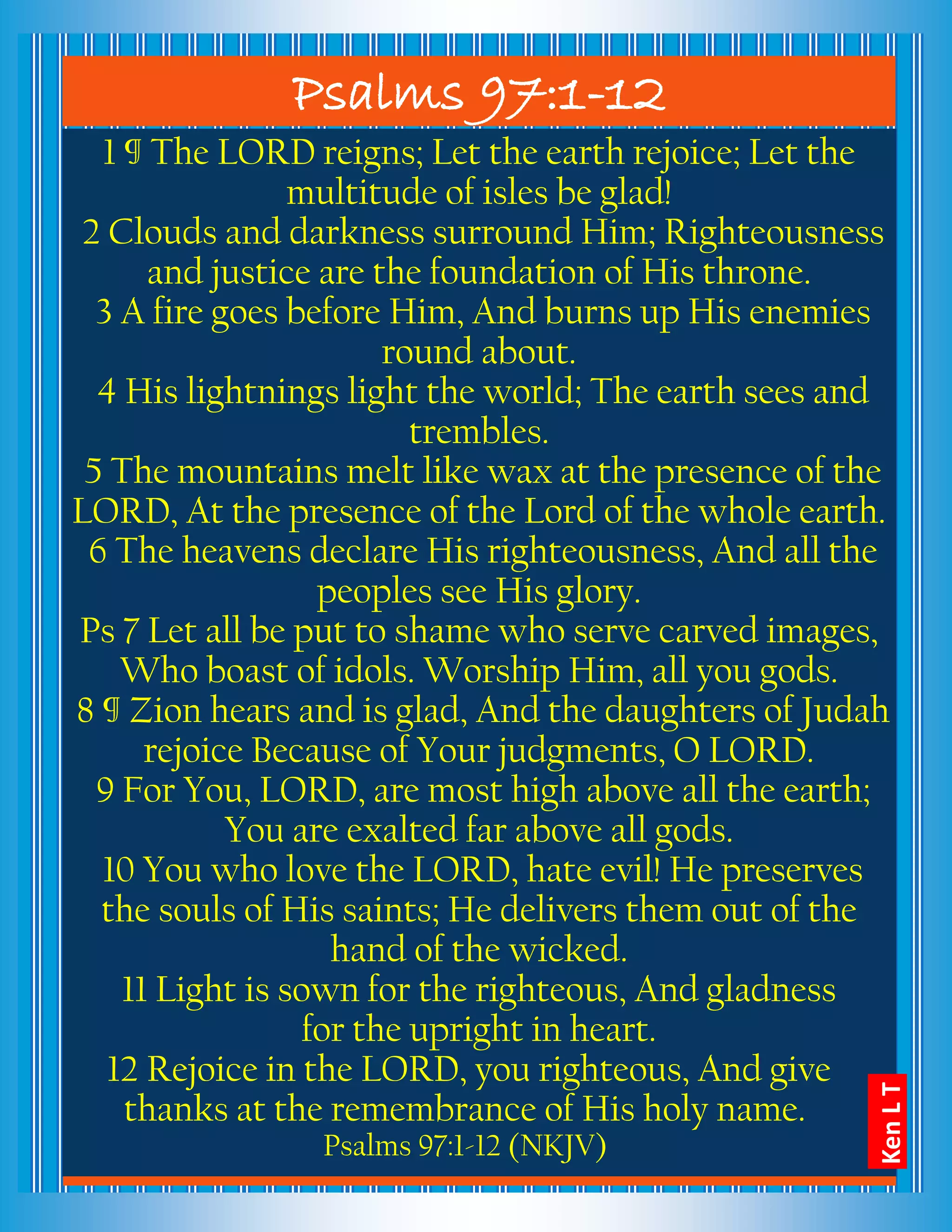 Psalms 97 Speaking Volumes For You! | PDF