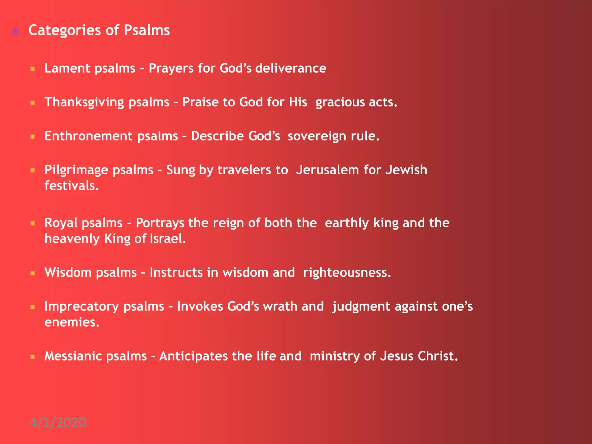 Introduction to the Book of Psalms | PPTX