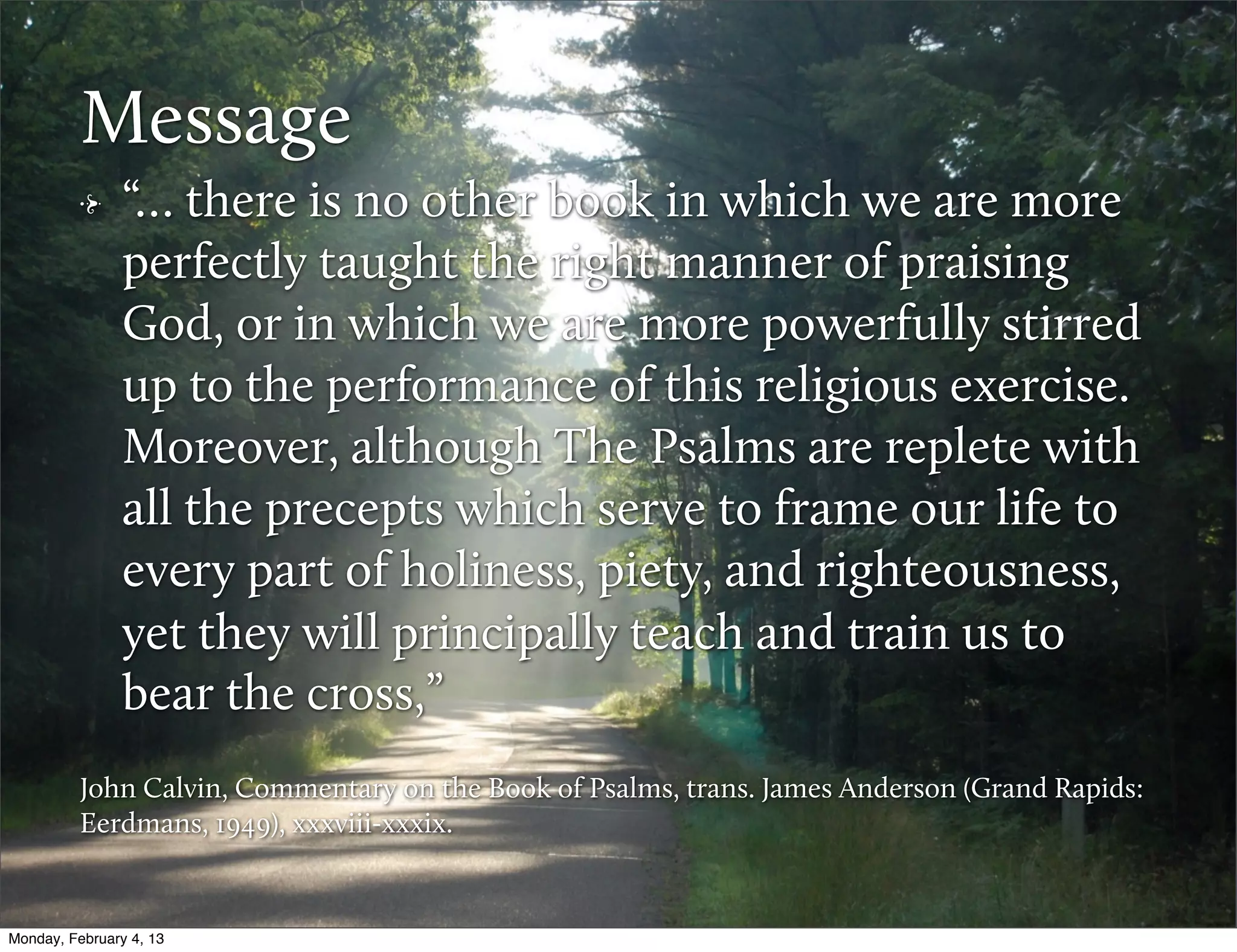 Overview of the Book of Psalms | PDF
