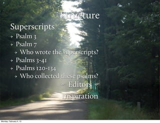 Overview of the Book of Psalms | PDF