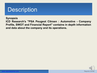 PSA Peugeot Citroen Automotive Company Profile, SWOT and Financial ...