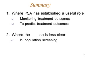 PSA ppt clinical use and decision making | PPTX