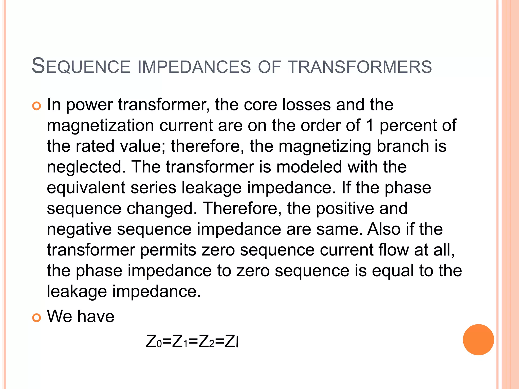 Sequence impedances of transformers | PPTX