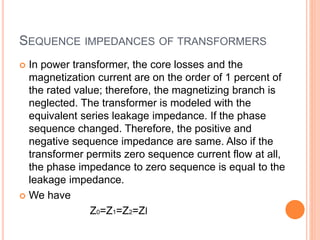 Sequence impedances of transformers | PPTX