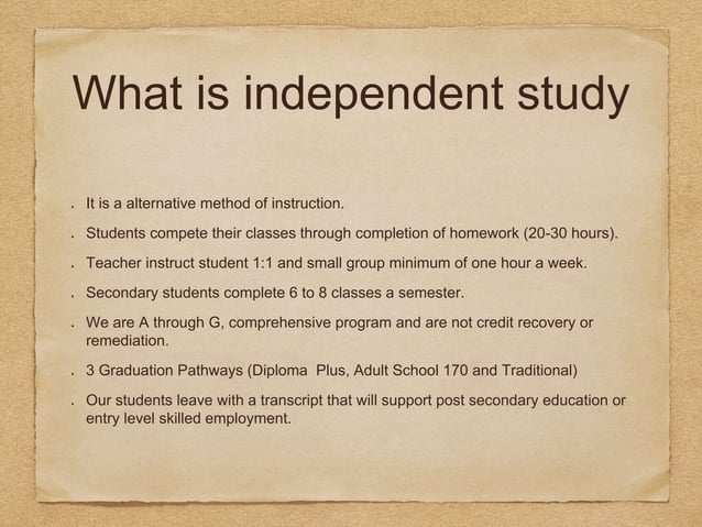 City of Angels Independent Study Program | PPTX | Homework and Study ...
