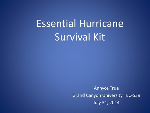Essential Hurricane Survival Kit | PPTX
