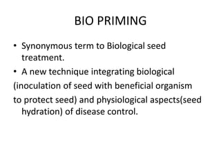 Bio priming of plant disease management | PPTX