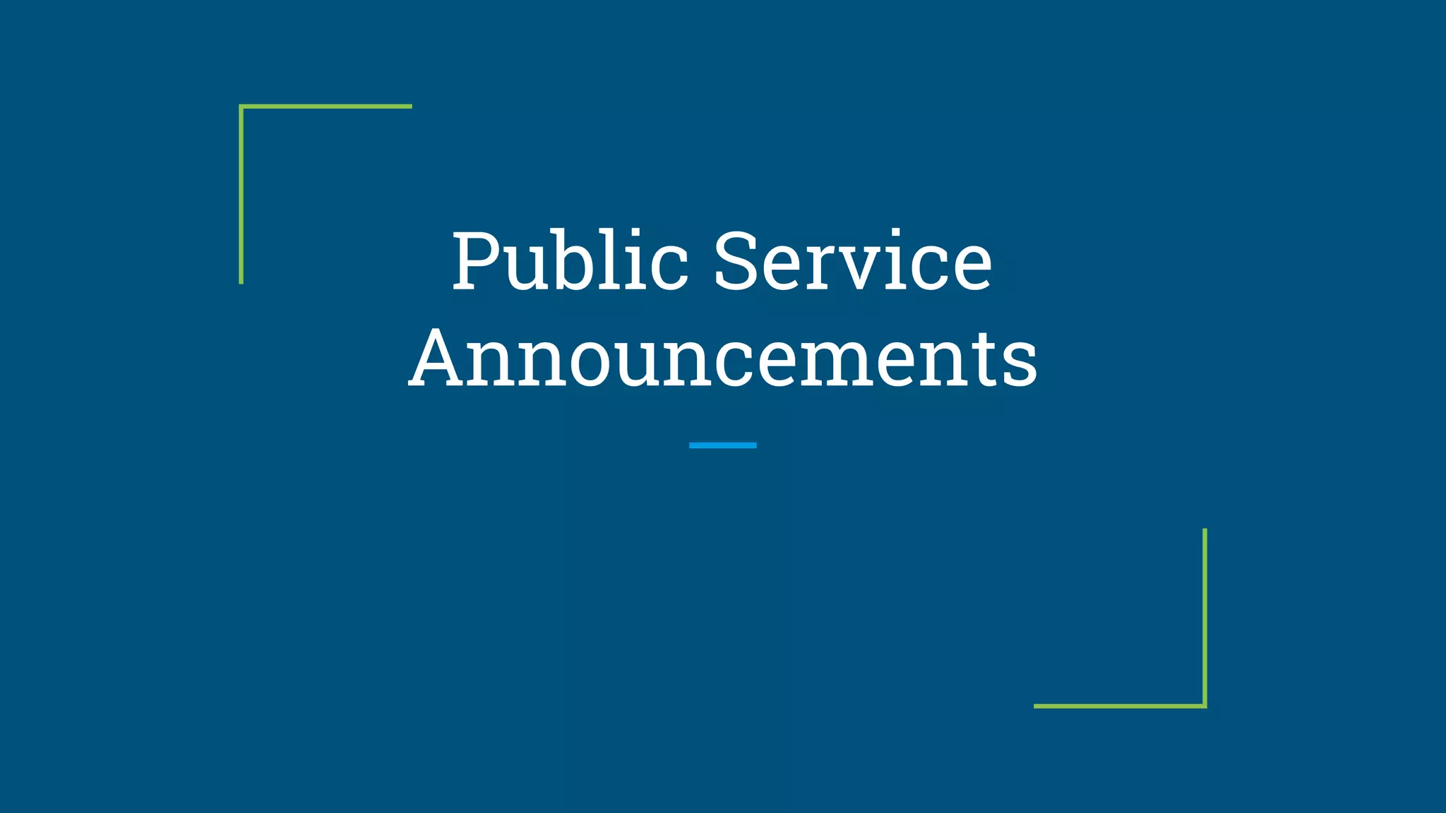 Public Service Announcements | PDF