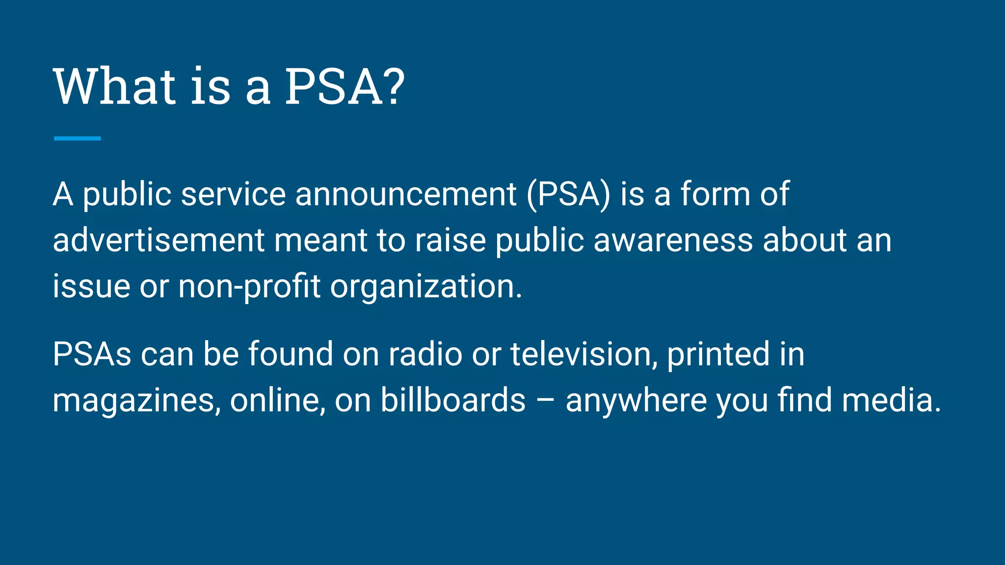 Public Service Announcements | PDF