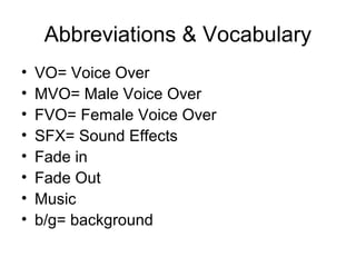 Psa script & guidelines | PPT