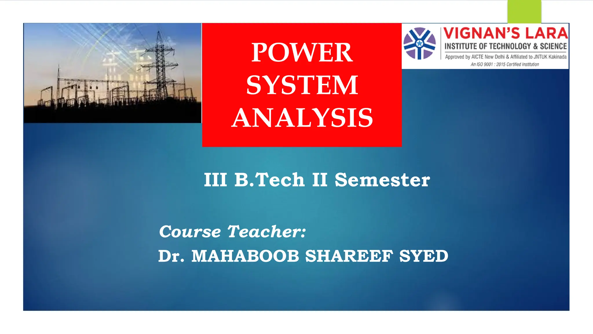 Power System Analysis | PDF