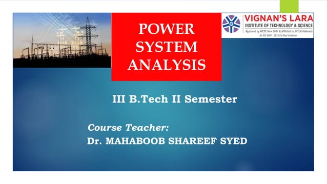 Power System Analysis | PDF