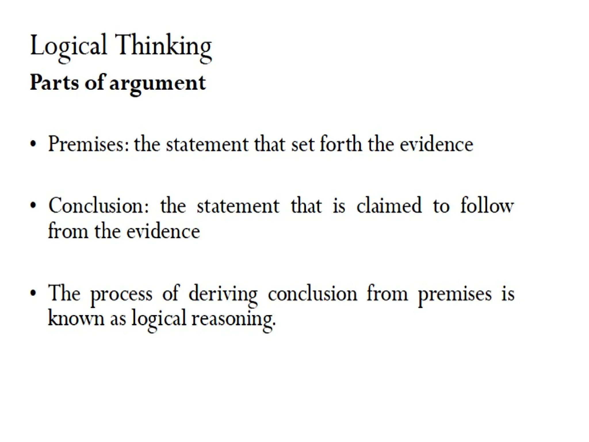 Logical thinking explanation for arguments premises and conclusions | PPTX | Programming ...