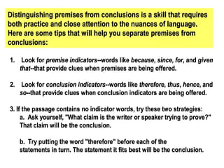 Logical thinking explanation for arguments premises and conclusions | PPTX | Programming ...