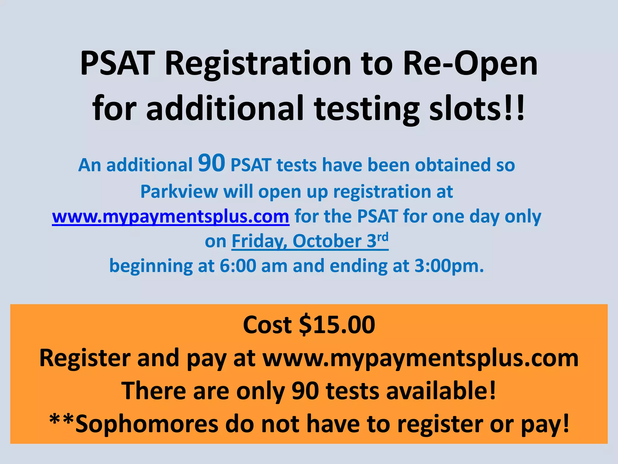 2014 Psat additional tests slide | PDF