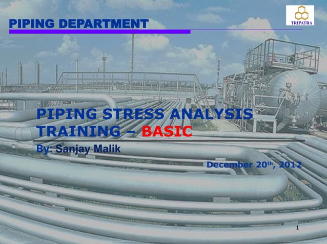 Pipe Stress Analysis Training - Basic version | PPTX