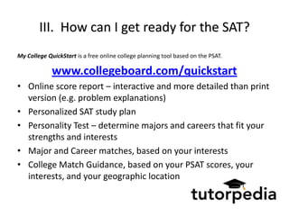 Understanding the PSAT and SAT | PPTX