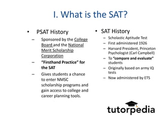 Understanding the PSAT and SAT | PPTX