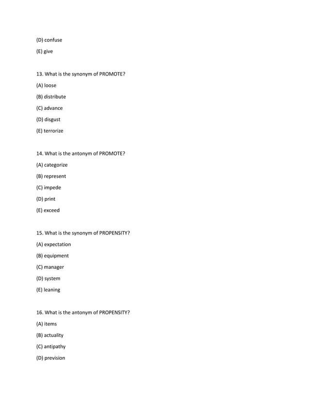 Psat Vocabulary | PDF