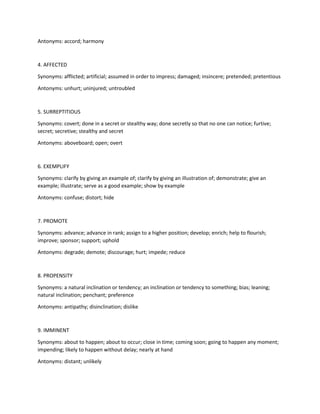 Psat Vocabulary | PDF