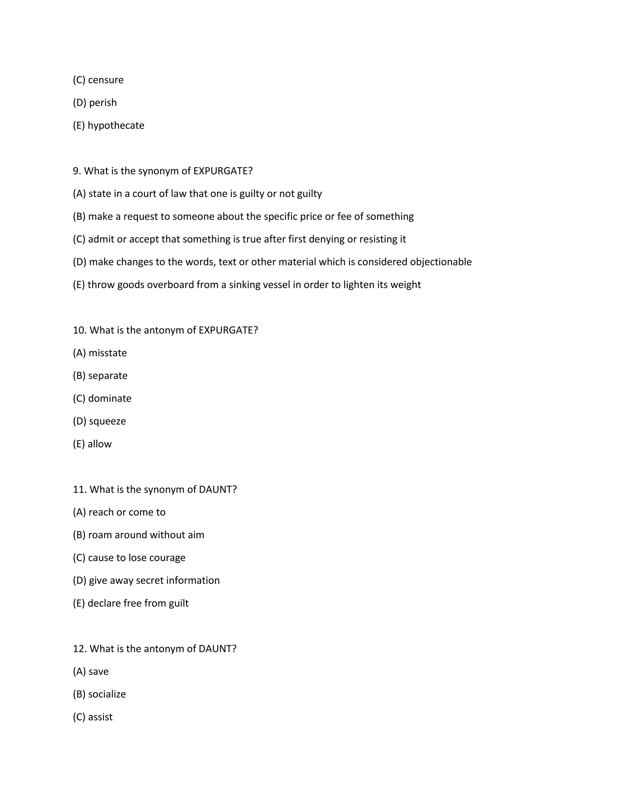 Psat Vocabulary List | PDF