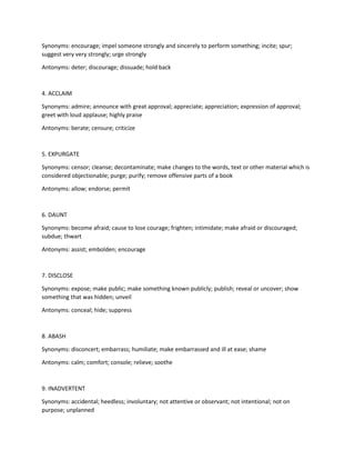 Psat Vocabulary List | PDF