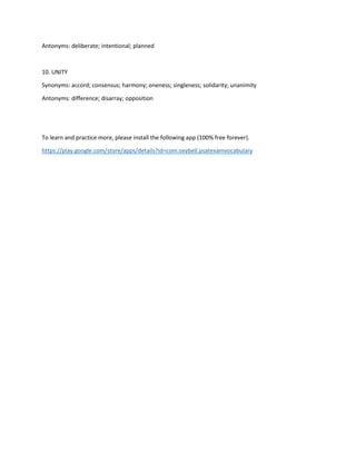 Psat Vocabulary List | PDF