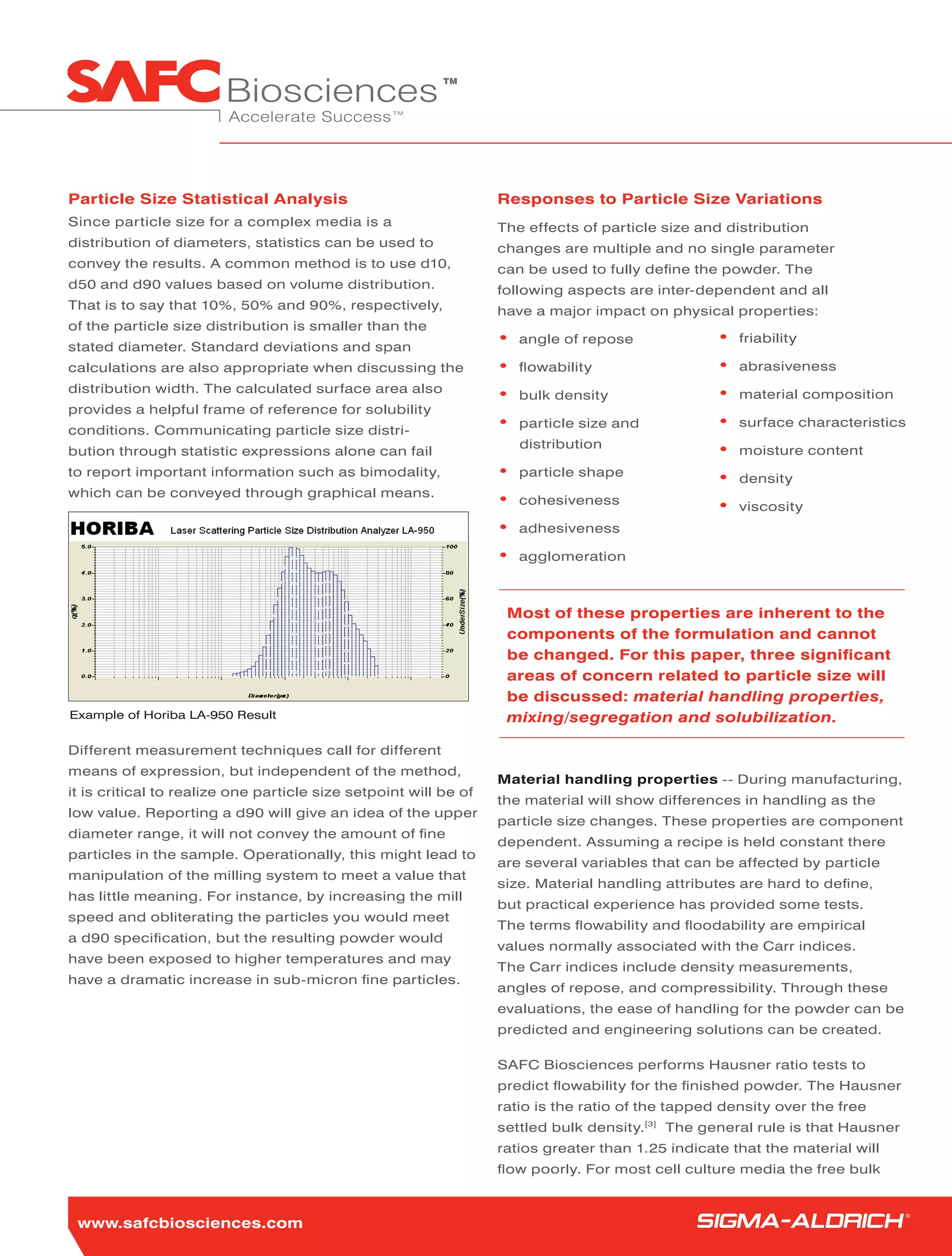 Introduction to Powder Size Analysis for Cell Culture Media | PDF