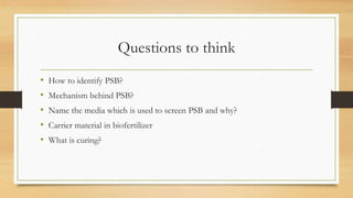 Phosphate Solubilising bacteria - Mass cultivation | PPTX