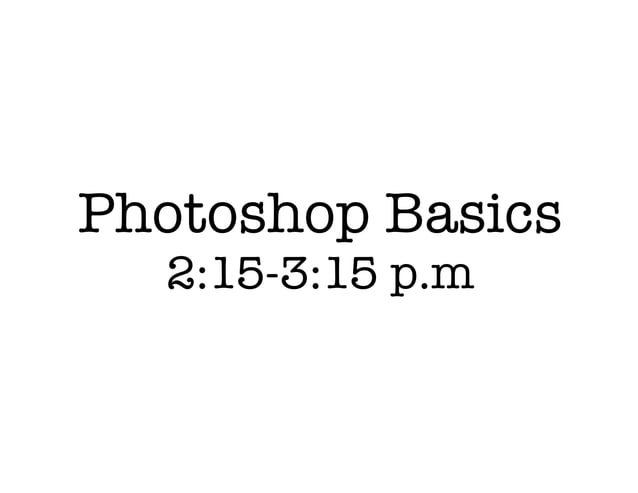 FCA: Photoshop Basics | PDF