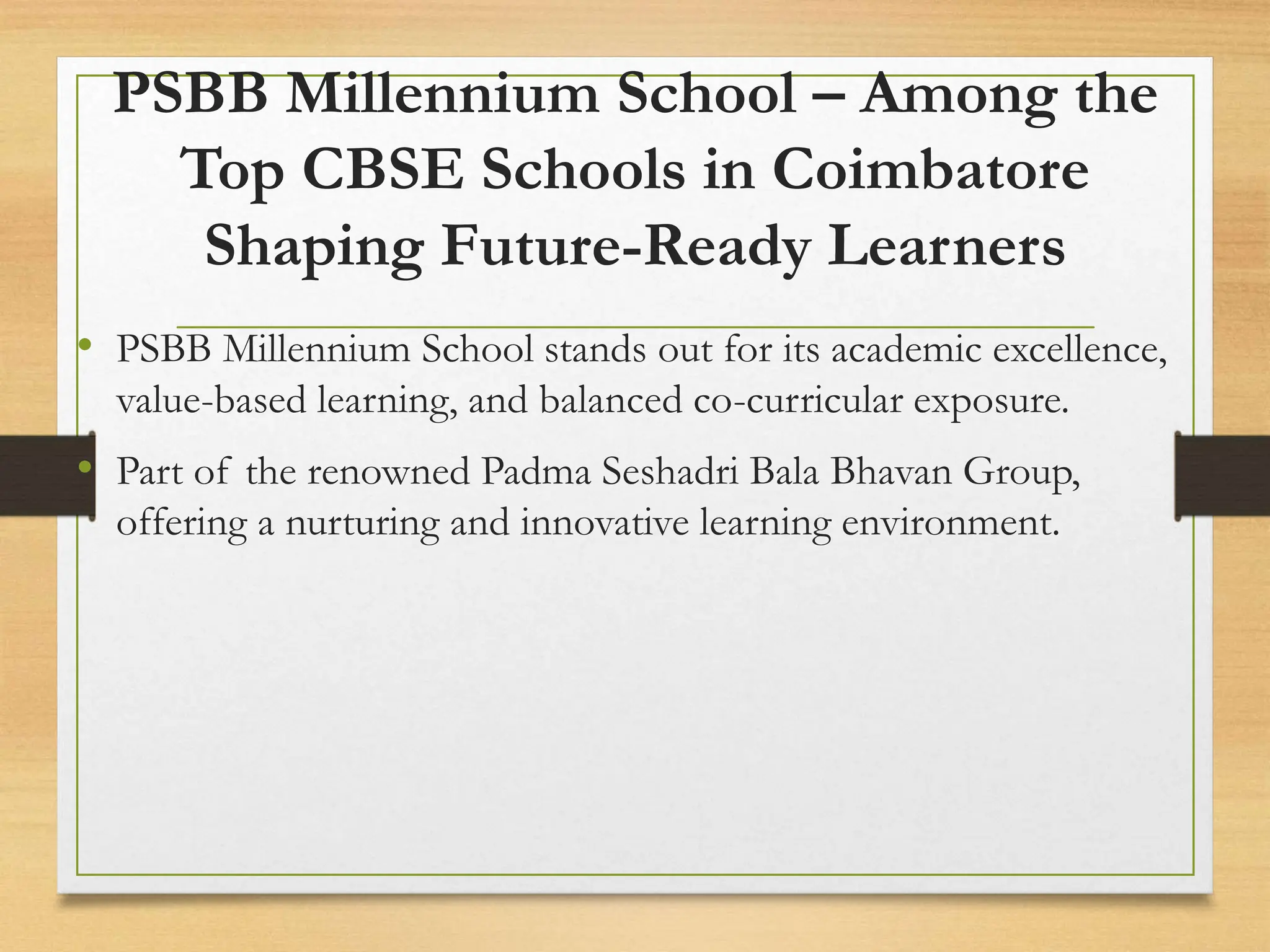 PSBB Millennium School – Among the Top CBSE Schools in Coimbatore ...