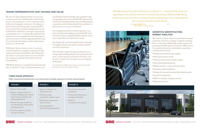PSB Tenant Representation Marketing Piece | PPT